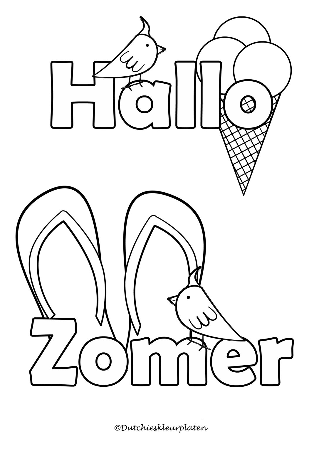 Zomerse kleurplaten » Crea met kids