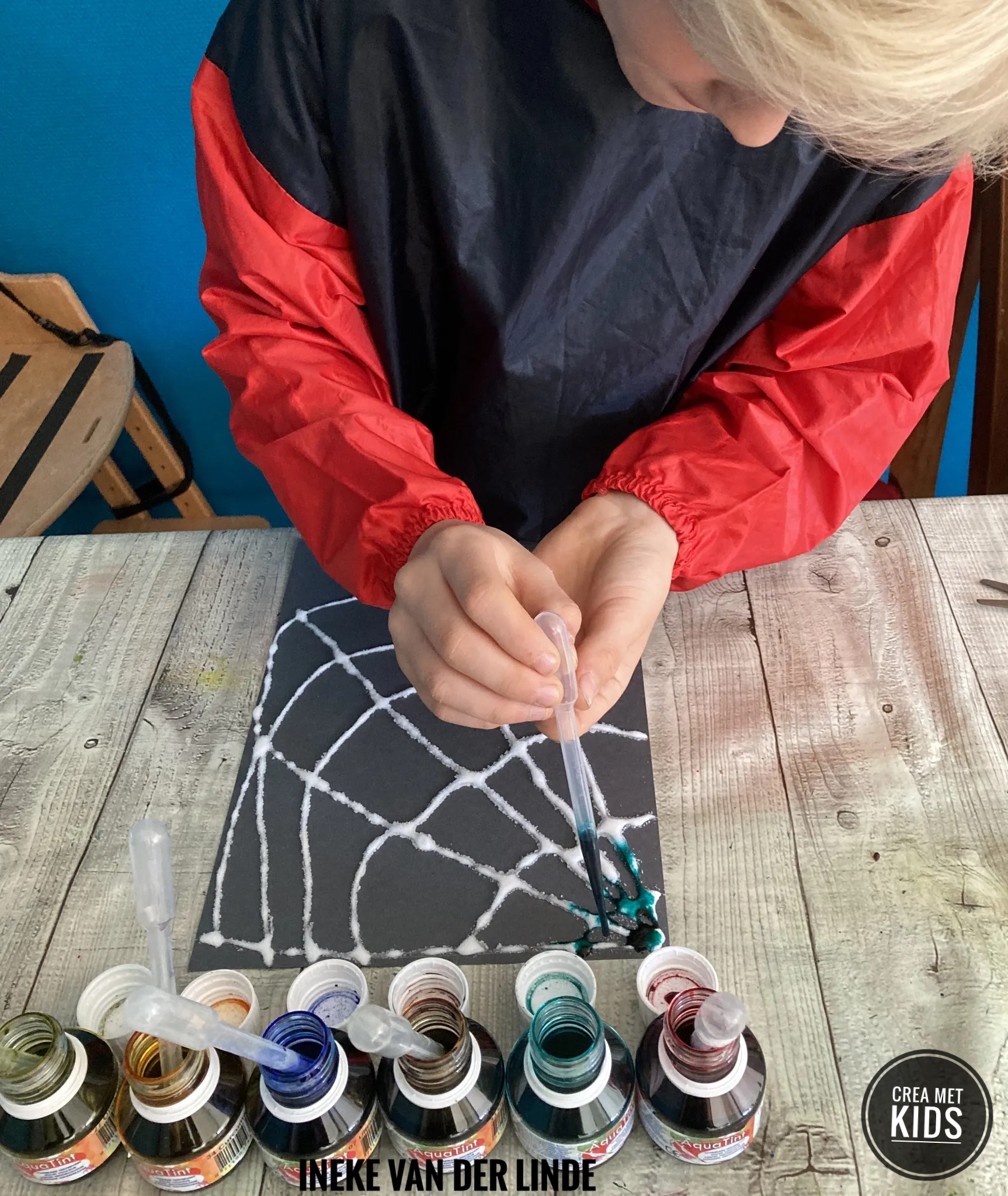 Spinnenweb maken met zout en Aquatint » Crea met kids