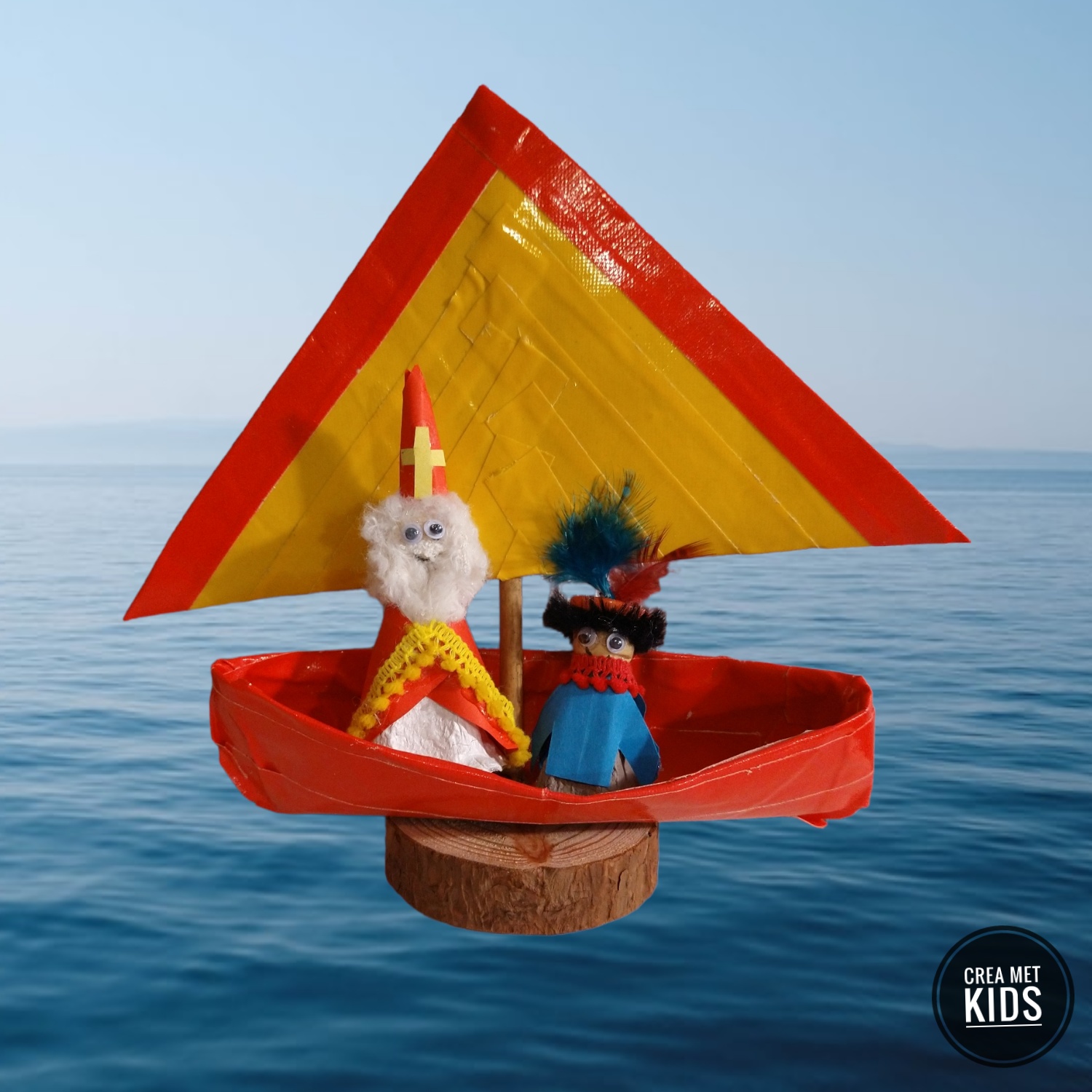 Sinterklaasboot met vingerpopjes knutselen » Crea met kids