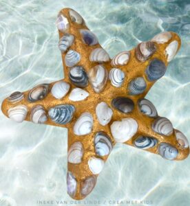 Zeester maken van styropor, verf en schelpen » Crea met kids