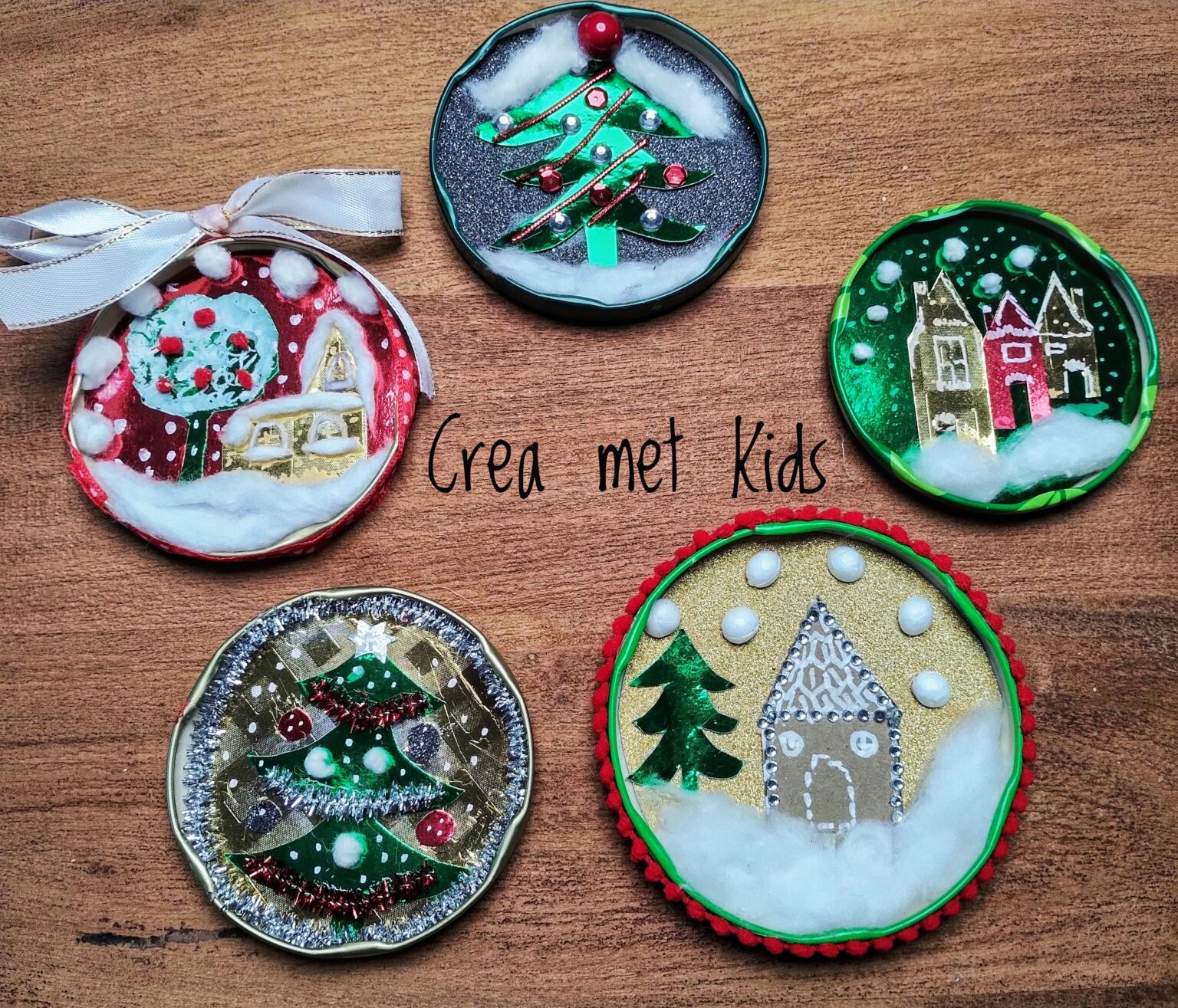 Kerstdeksel decoratie knutselen » Crea met kids